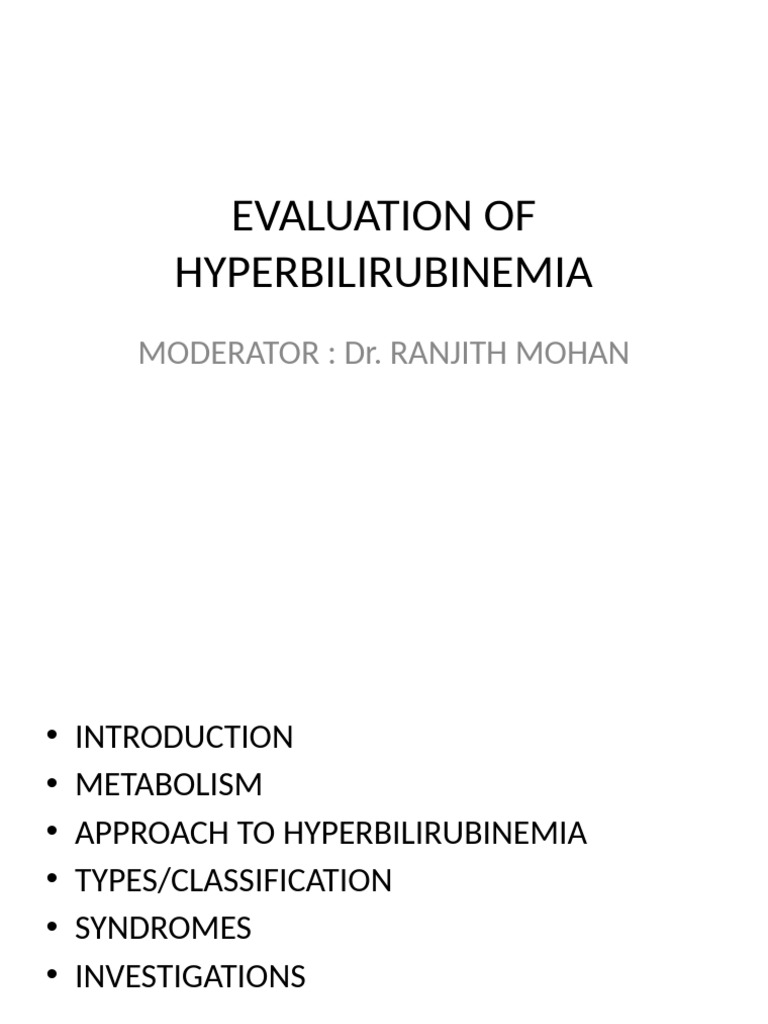 Evaluation of Hyperbilirubinemia | PDF | Hepatitis | Liver