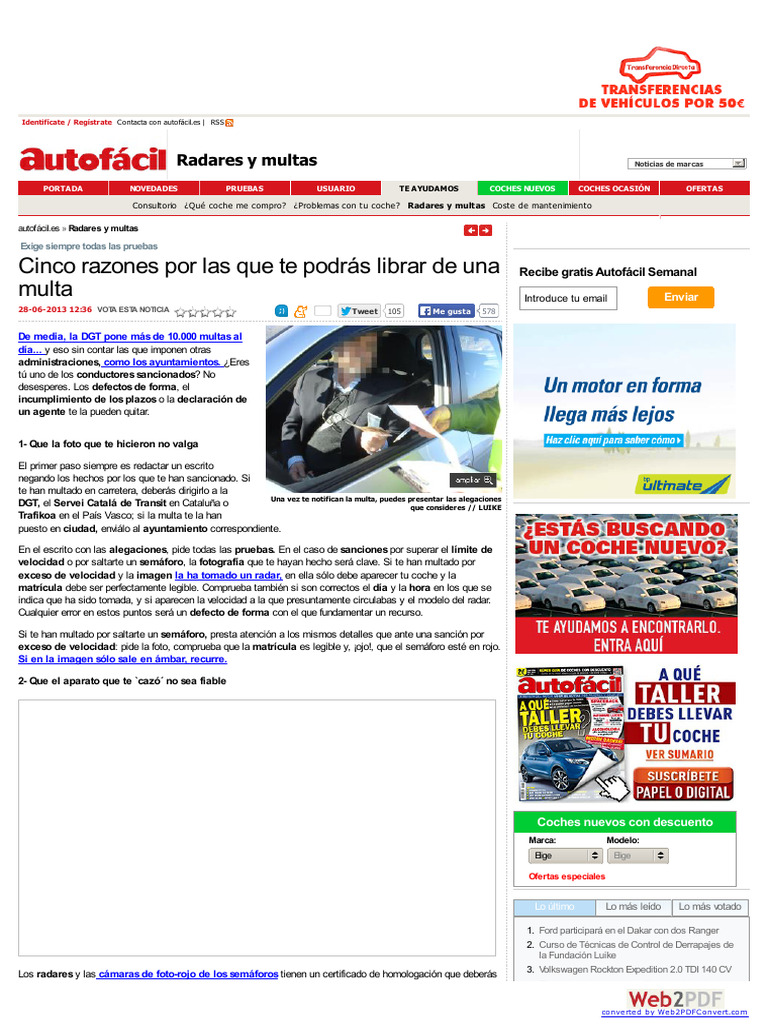 Evitar multa | PDF | Multa (pena) | Vehículos