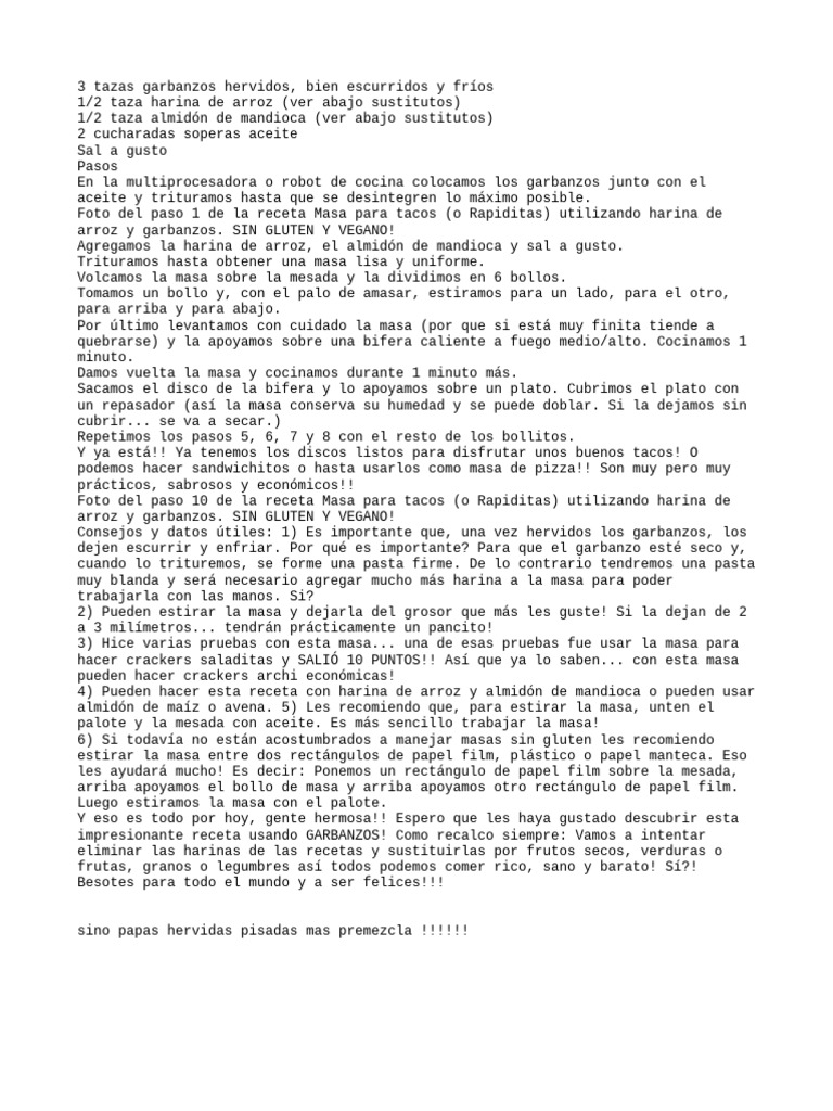 Rapiditas | PDF | Garbanzo | Harina