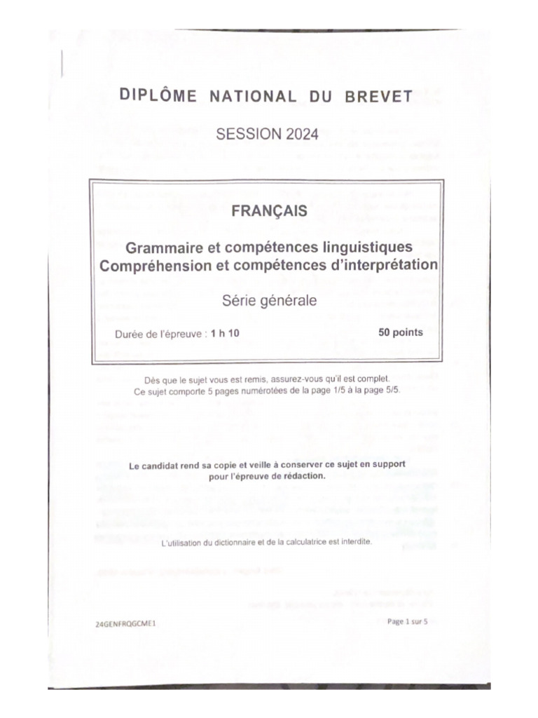 Diplôme National Du Brevet | PDF
