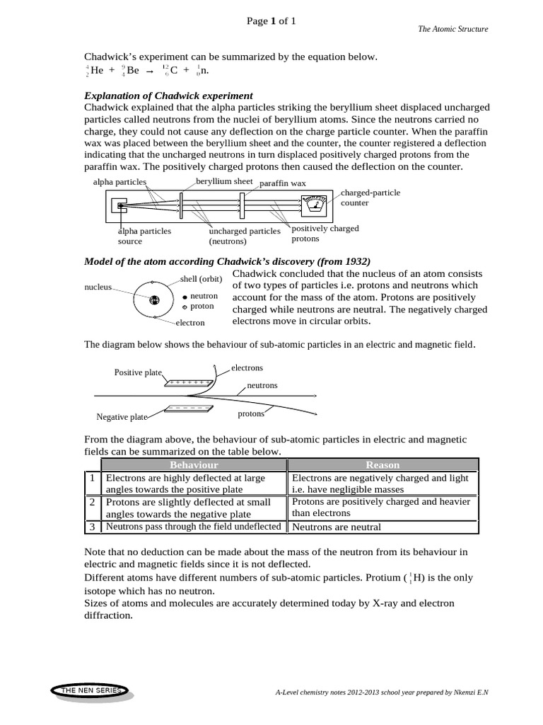 2 Atomic Structure E Pdf Neutron Atoms