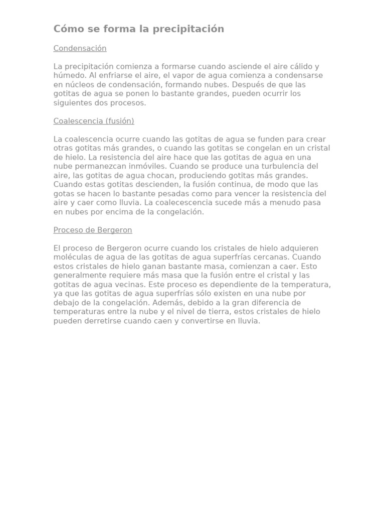 Cómo Se Forma La Precipitación | PDF