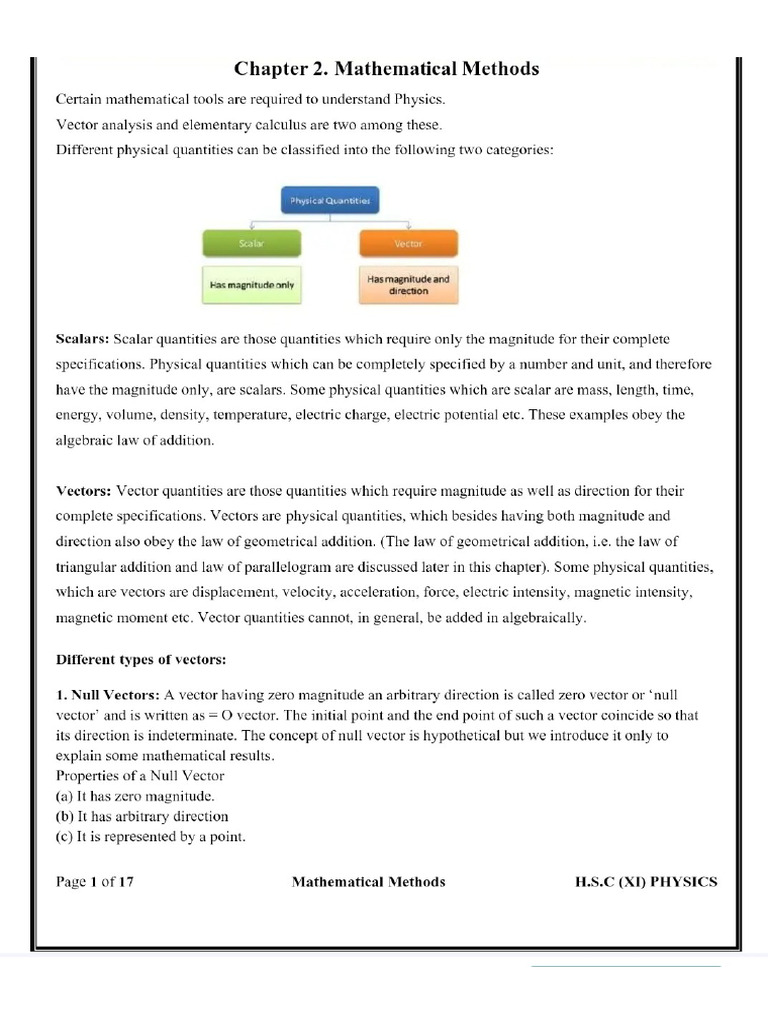 11th Physics Chp. 2 | PDF