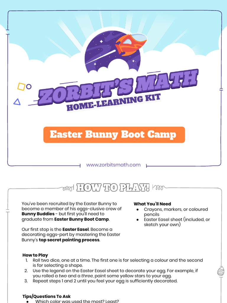 Home Learning Kit Easter Bunny Boot Camp | PDF