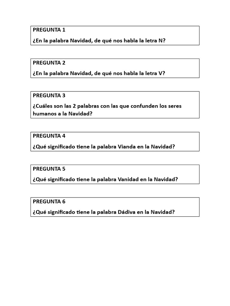 Preguntas y Respuestas Stand Navidad | PDF