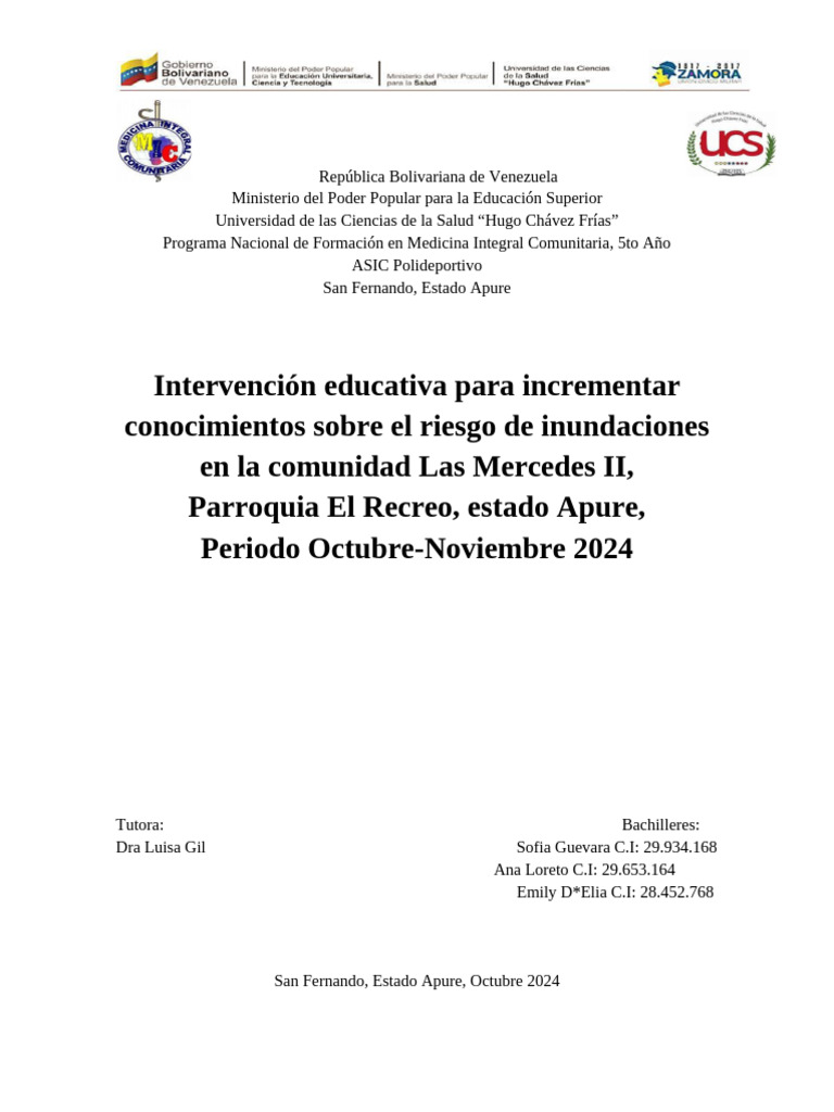 Proyecto MDD Oct-Nov 2024 | PDF | Inundar | Venezuela