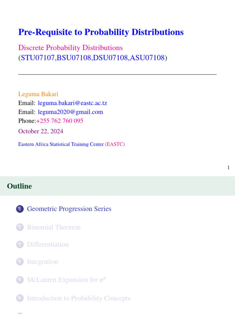 0.pre-Requisite To Probability Distributions | PDF | Probability Distribution | Mathematical Objects