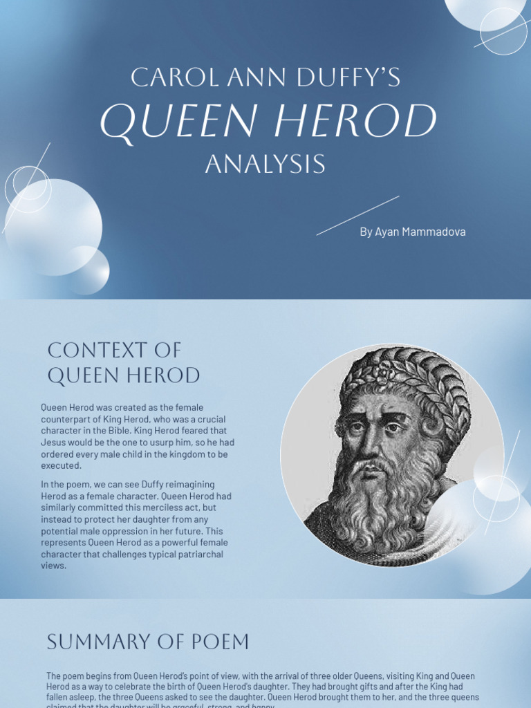 Queen Herod Analysis | PDF | Mother | Poetry