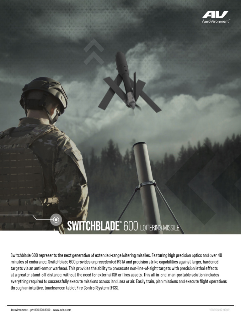 Switchblade 600 Datasheet 07192021 | PDF | Military Technology ...