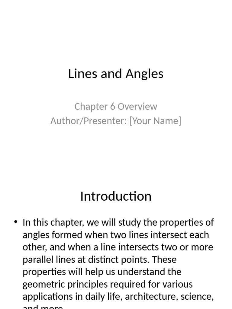Lines and Angles Presentation | PDF | Line (Geometry) | Geometry