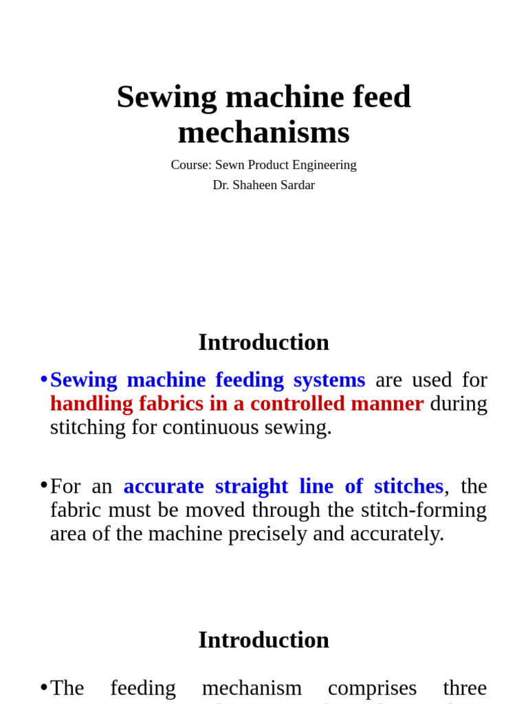 Sewing Machine Feed Mechanisms | PDF | Sewing Machine | Mechanical ...