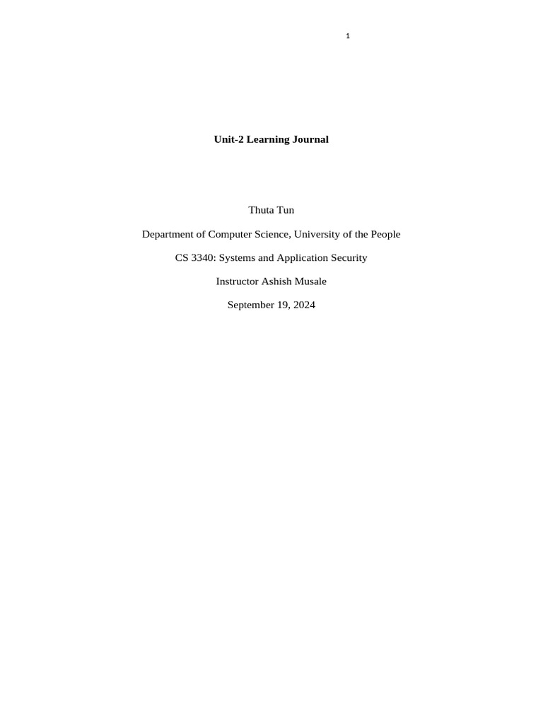 Unit-2 Learning Journal | PDF | Security | Computer Security