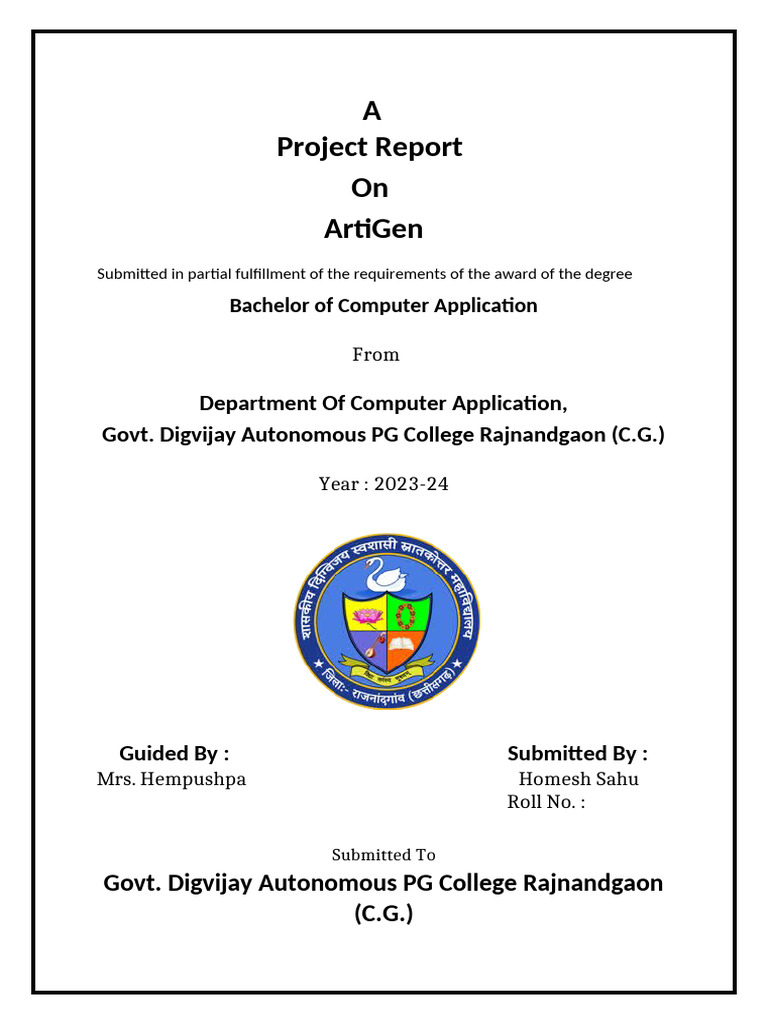 Project Report Front 2 | PDF