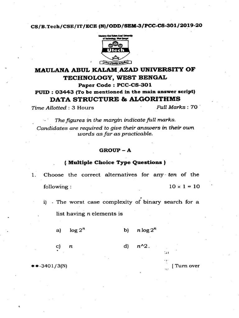 DATASTRUCTUREALGORITHMS-2019NEW_3rdsem-Copy-Copy | PDF | Computer Programming | Applied Mathematics