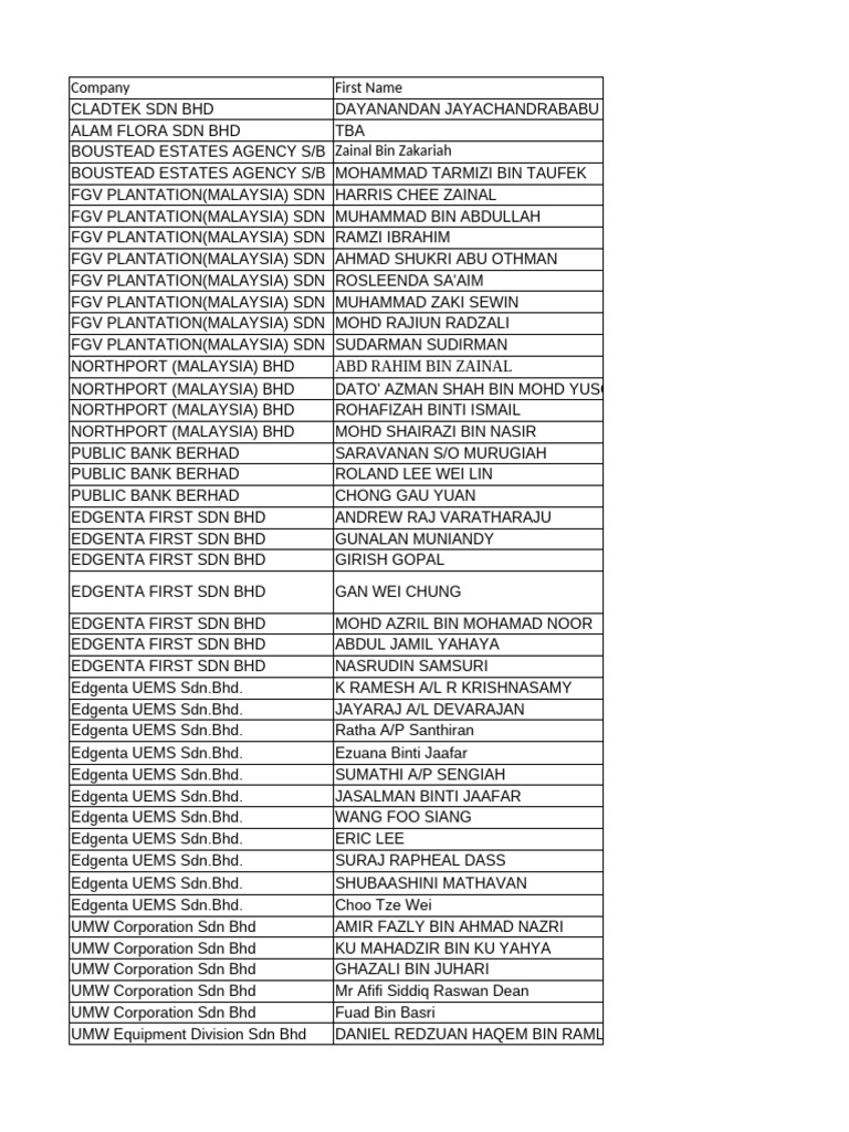 Delegate Full List Opex - Xlsxnew 1 | PDF | Chief Operating Officer ...