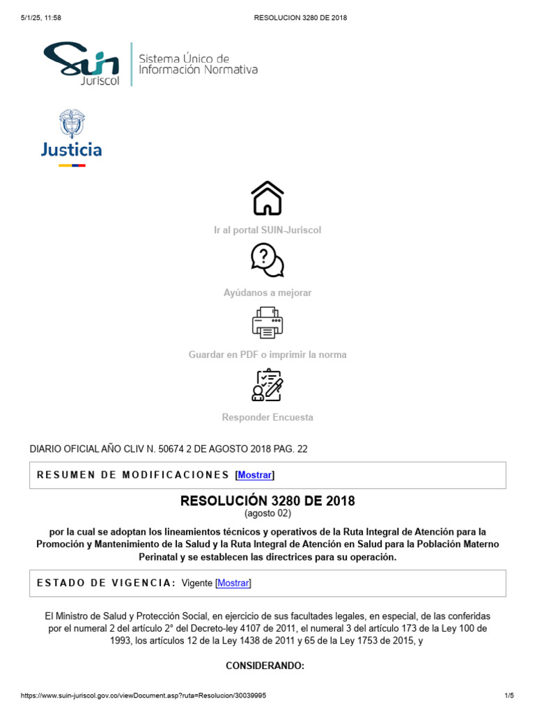 Lineamientos de la Resolución 3280 de 2018 | PDF | Cuidado de la salud ...