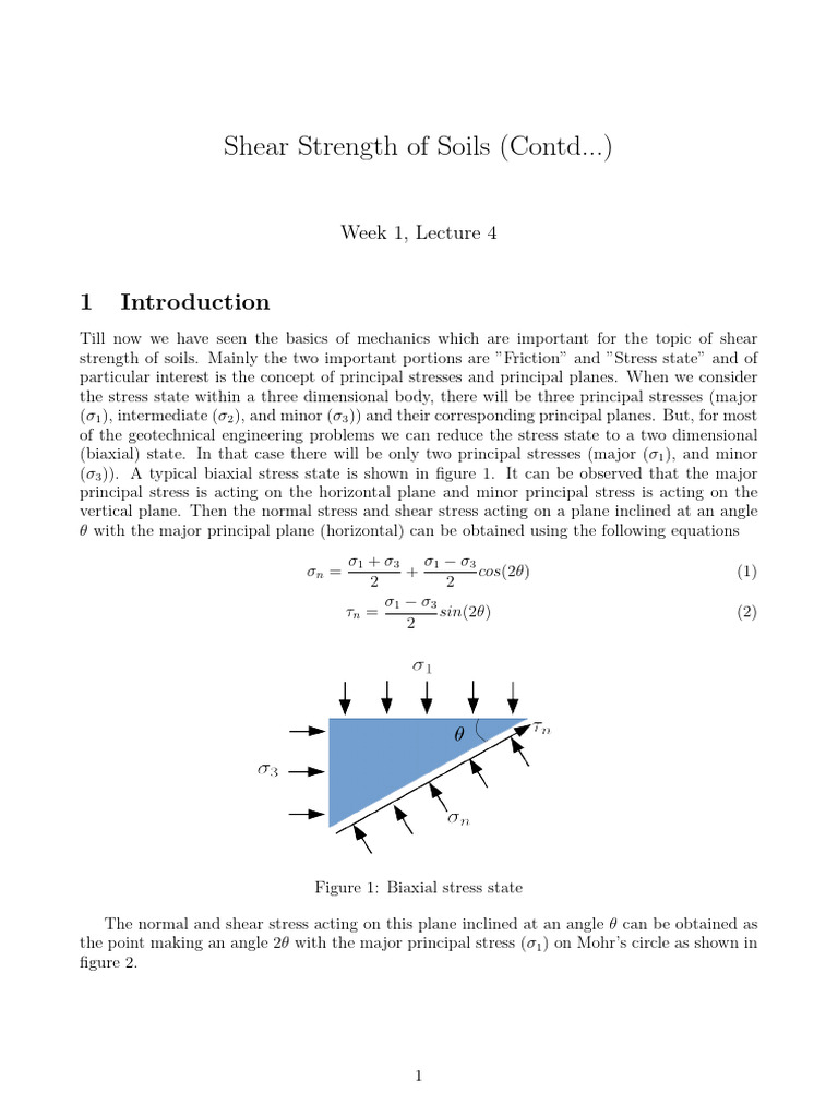 Soil Shear Strength | PDF | Classical Mechanics | Continuum Mechanics