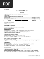 Bula do Herbicida Galigan 240 EC | PDF | Agricultura | Solvente