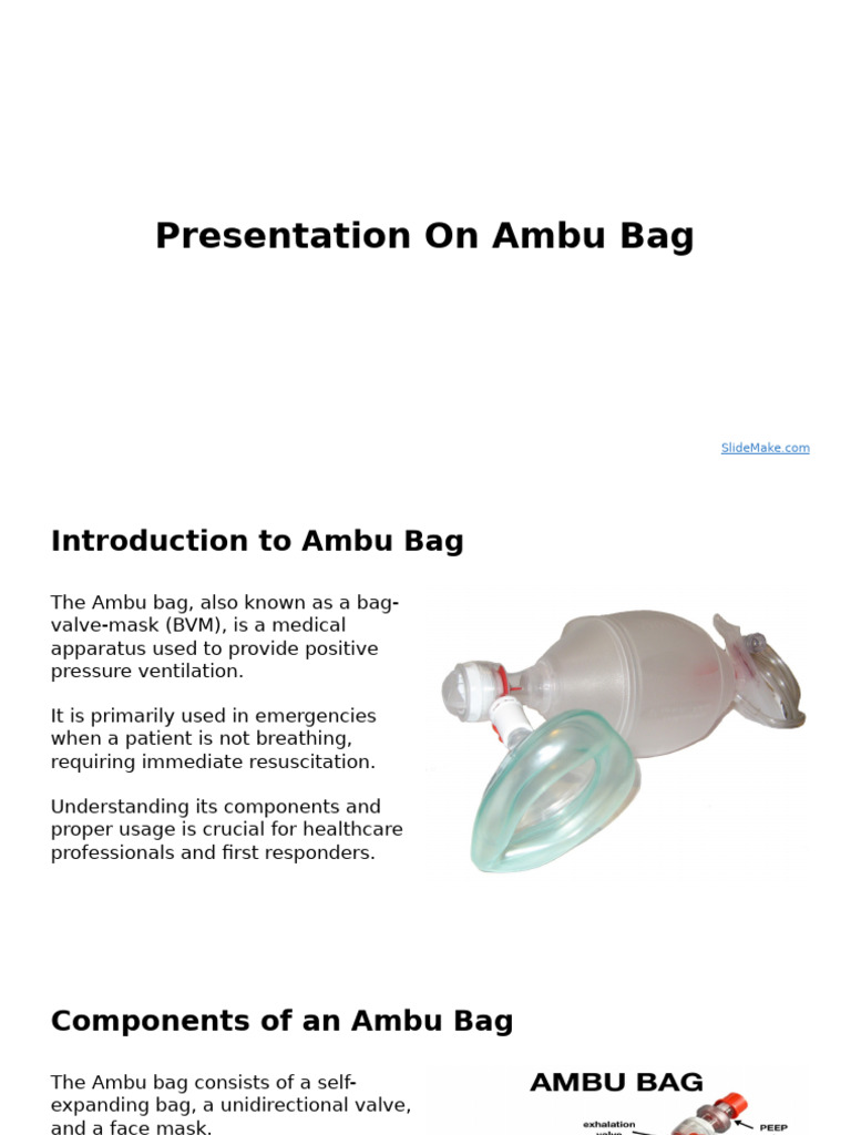 Ambu Bag: Usage, Indications, and Risks | PDF | Respiration | Pulmonology