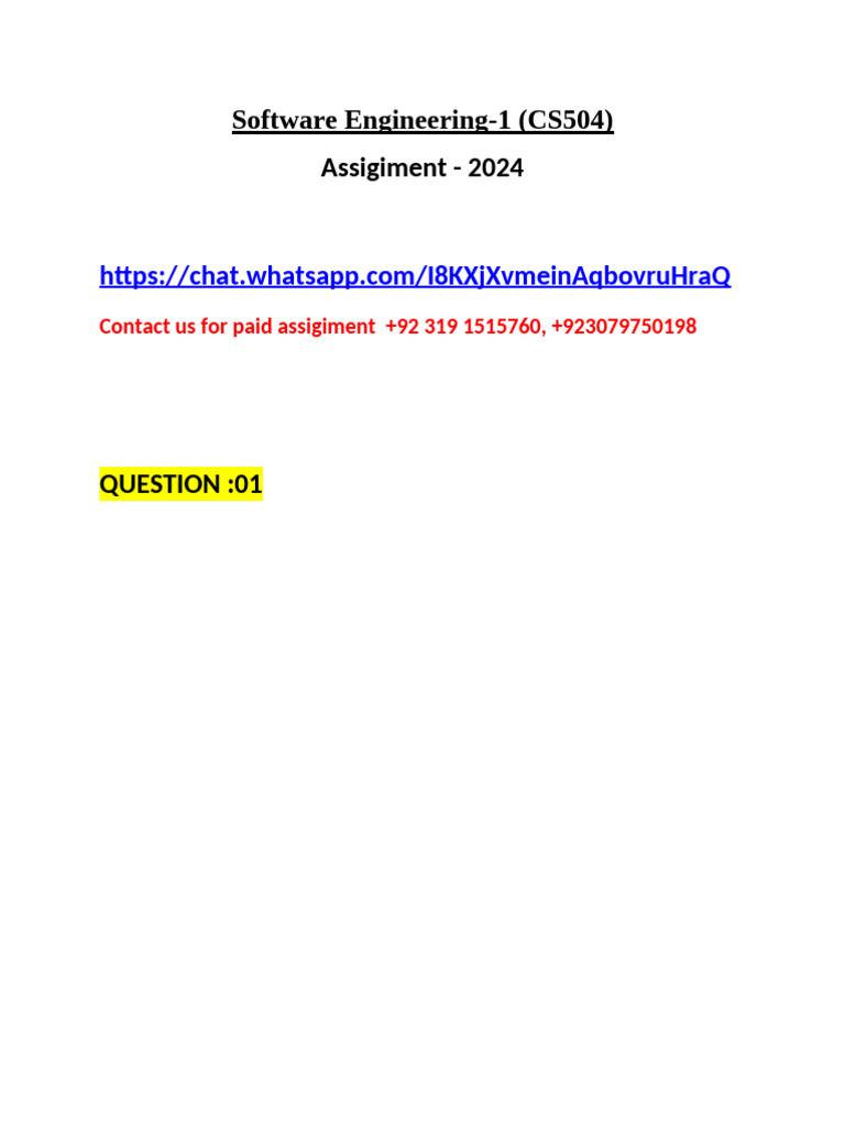 CS504 Assigiment 02 2024 | PDF