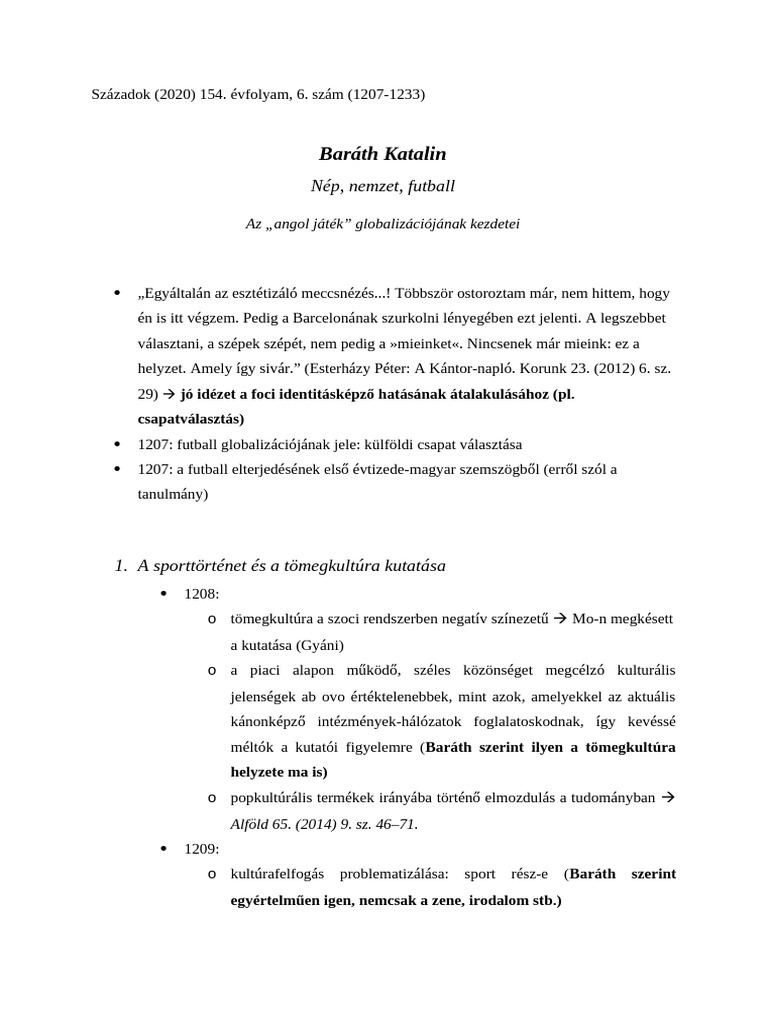 Baráth-A futball globalizációja | PDF