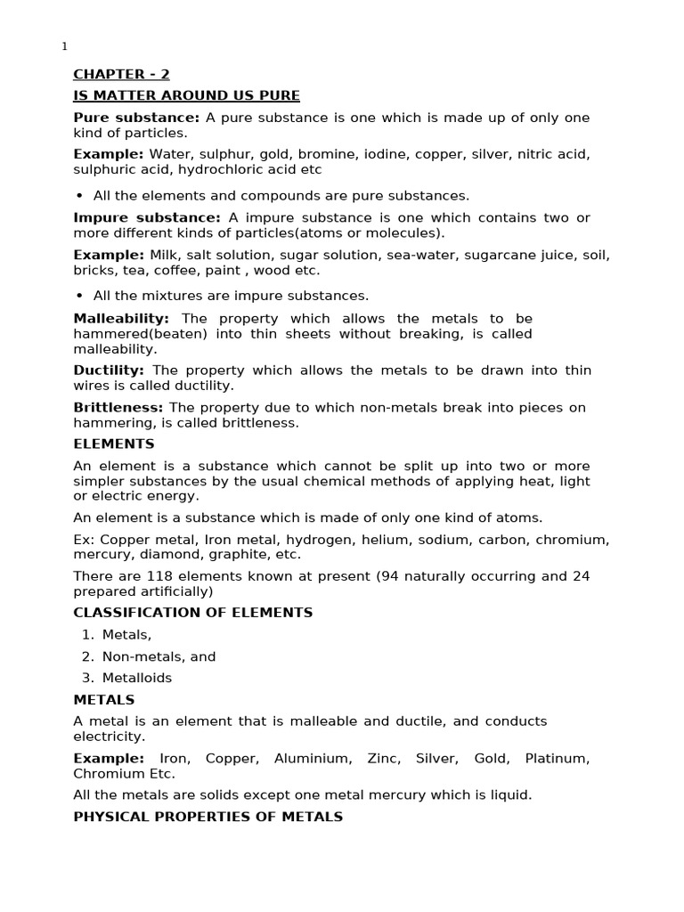 Is Matter Around Us Pure Part 1 | PDF | Mixture | Metals