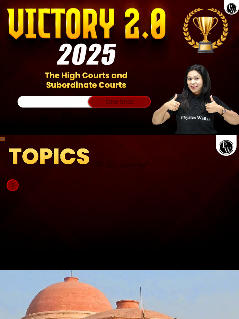 The High Courts and Subordinate Courts - Handwritten Notes - Victory 2. ...