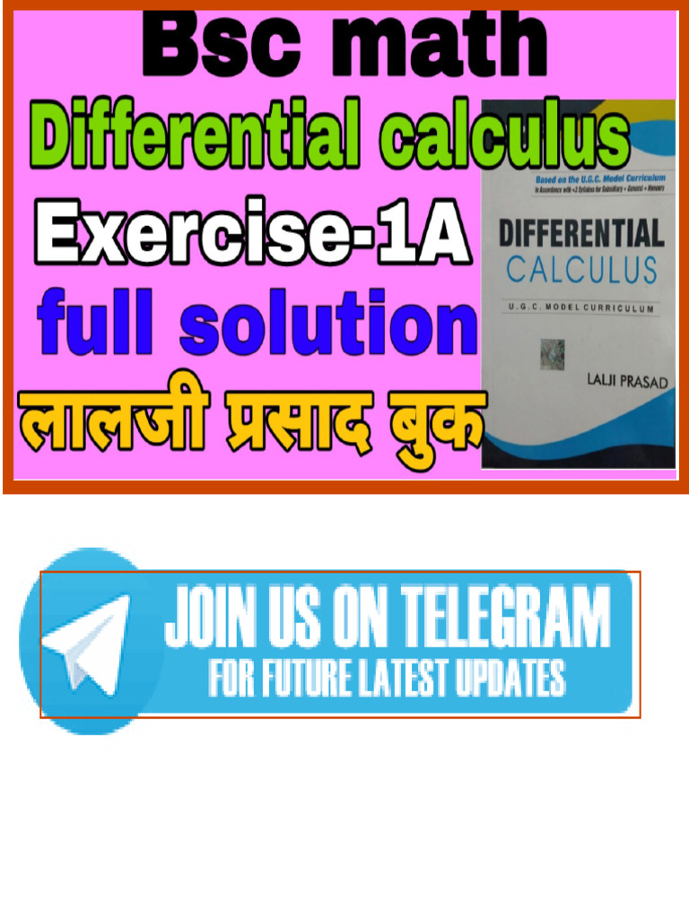 Differential Calculus Exercise 1A Full Solution From Lalji Prasad book ...