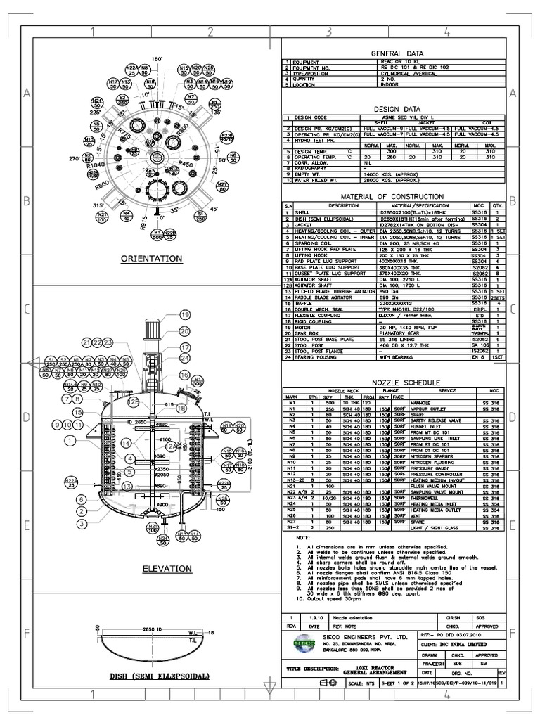 Reactor Drawing | PDF