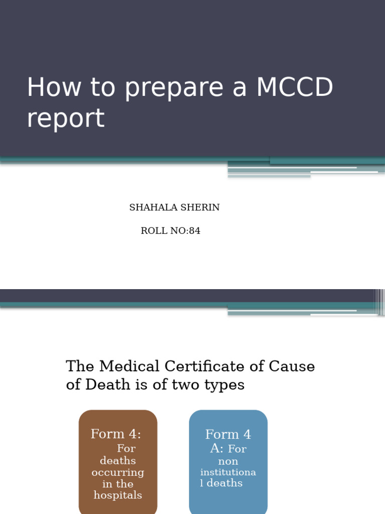 How To Prep A MCCD Report | PDF | Diseases And Disorders | Clinical ...