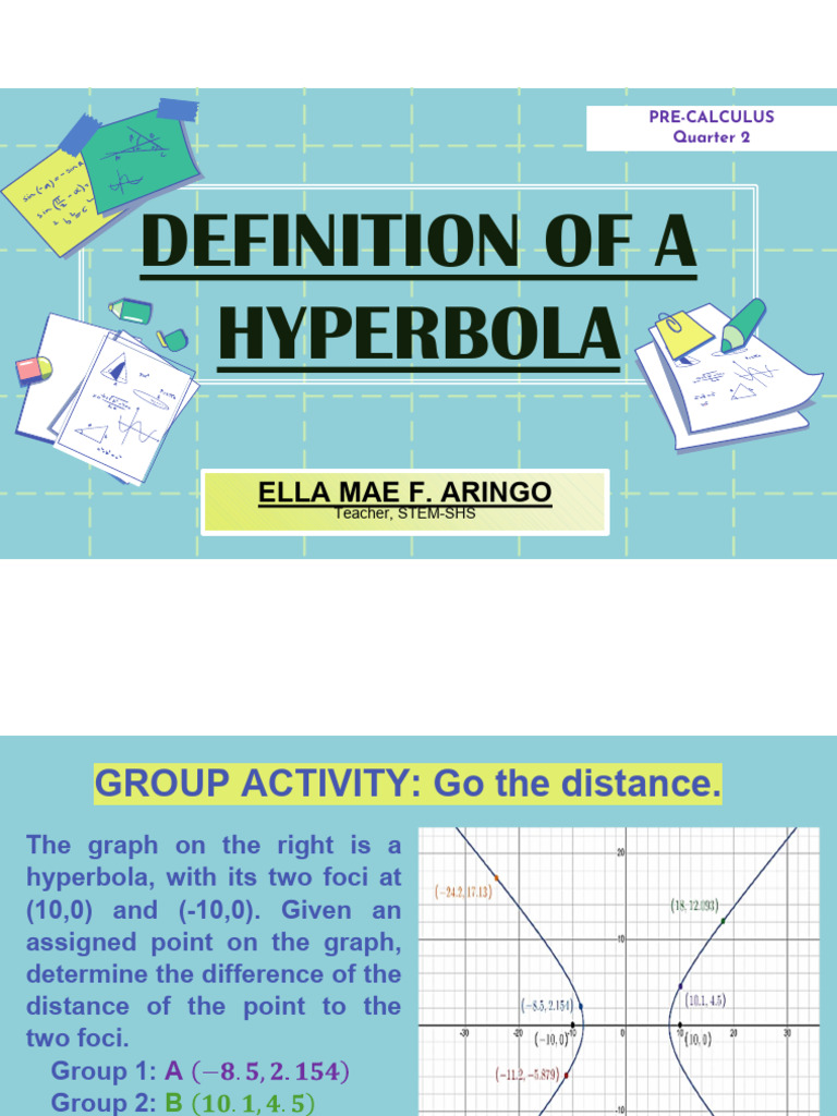 Lesson 4 Definition and Equation of A Hyperbola | PDF | Perpendicular | Asymptote