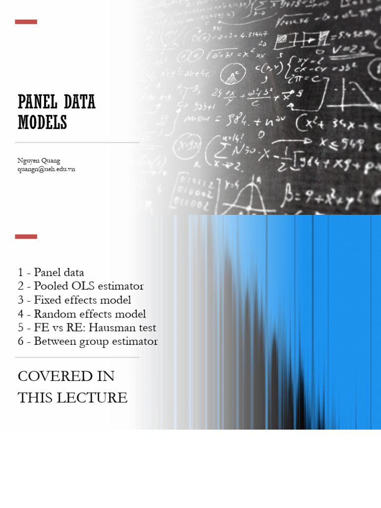 Lecture 14 - Panel Data Models | PDF | Fixed Effects Model | Ordinary Least Squares