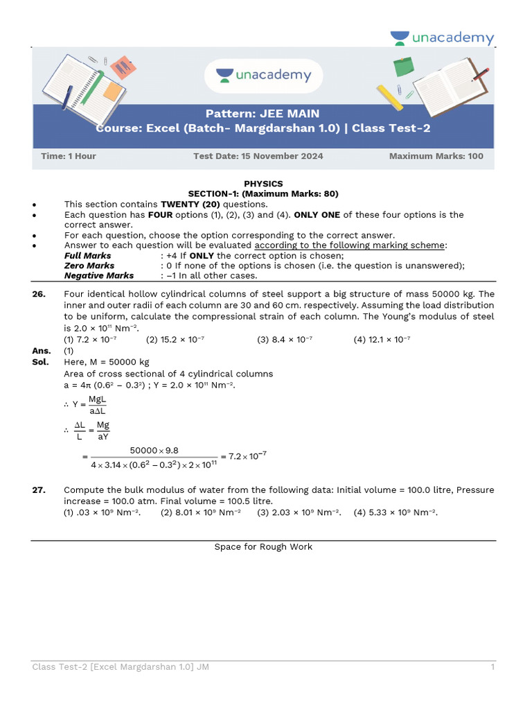 Physics Excel Marg 10ct 2jm15 11 2024fc Pdf Thermal Expansion Thermodynamic 