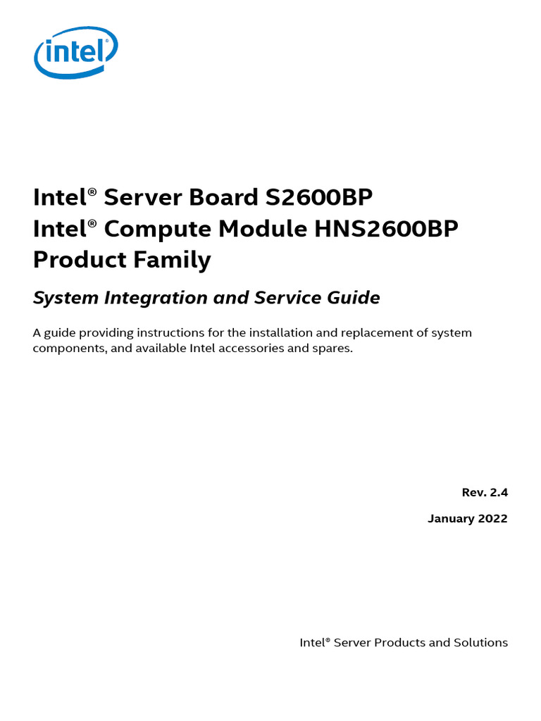 HNS2600BP S2600BNP Integration and Service Guide | PDF | Electrostatic ...