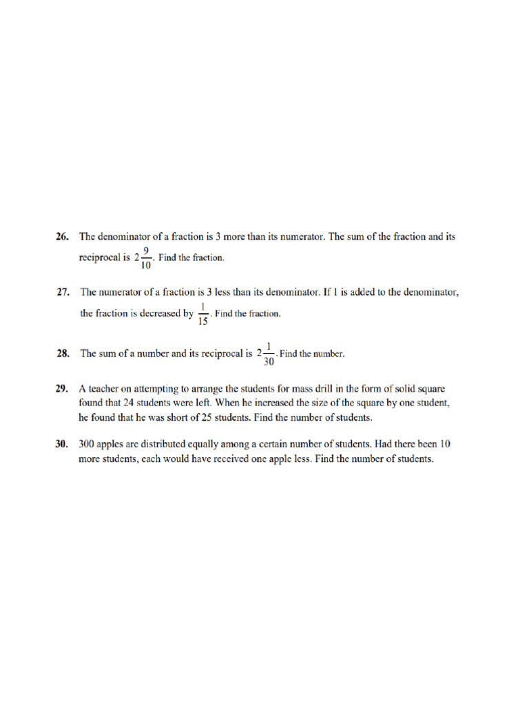 Maths Test 33 QE Word Problems Class 10 (Encrypted) | PDF
