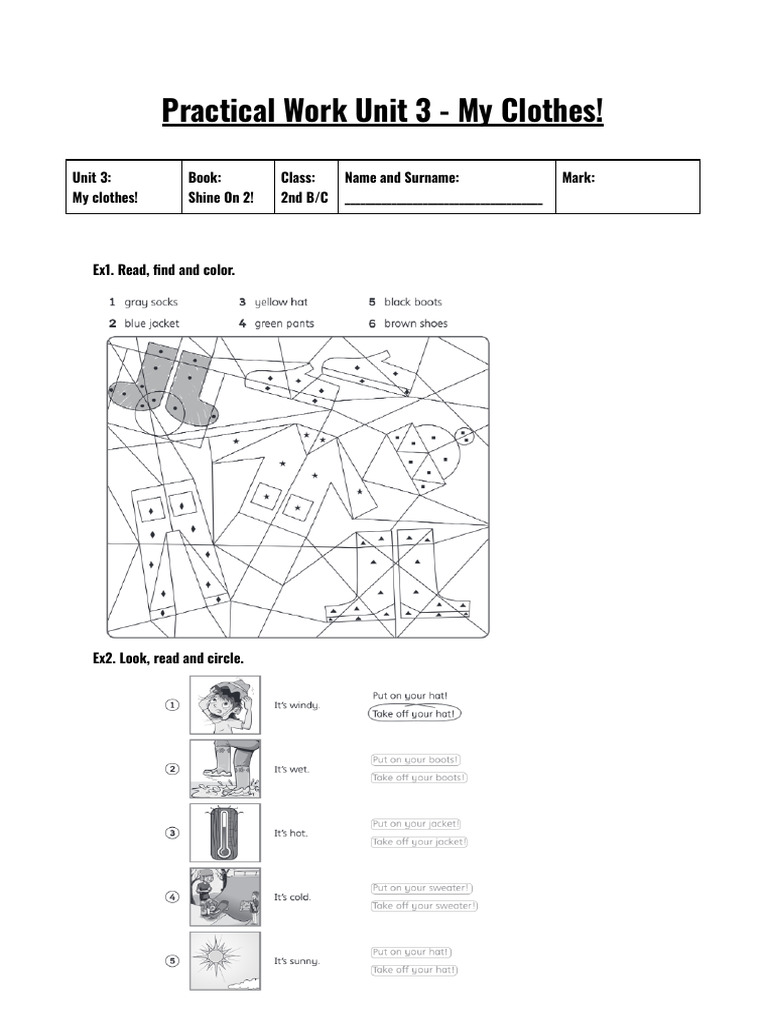 My Clothes! Worksheet for Kids | PDF