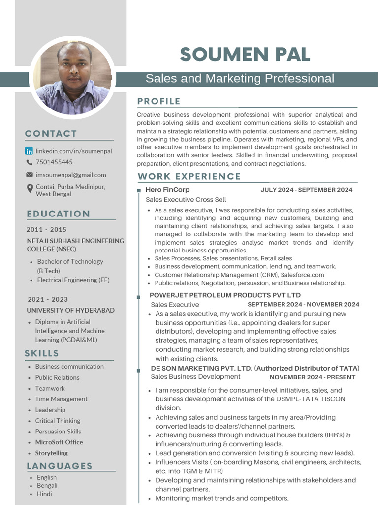 Soumen’s resume | PDF | Sales | Marketing