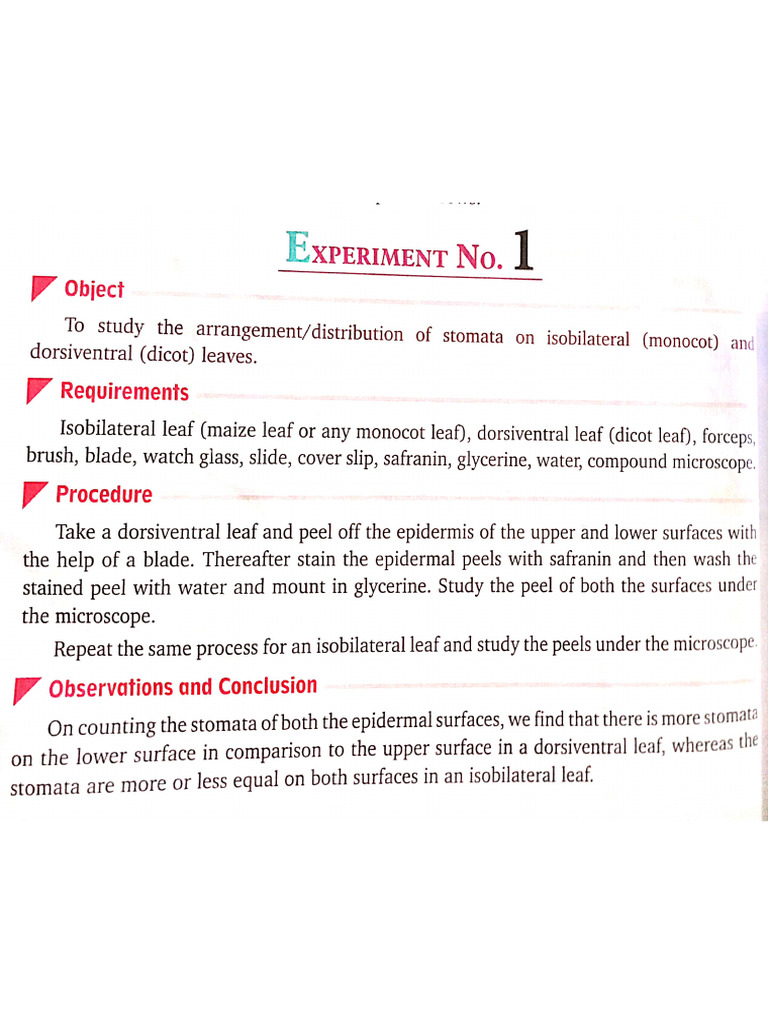 Biochemical and Physiological Experiments | PDF