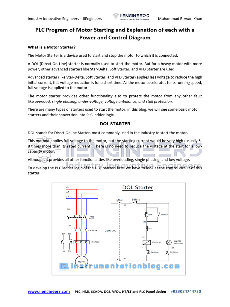 Motor Starters & PLC Logic Guide | PDF | Programmable Logic Controller ...