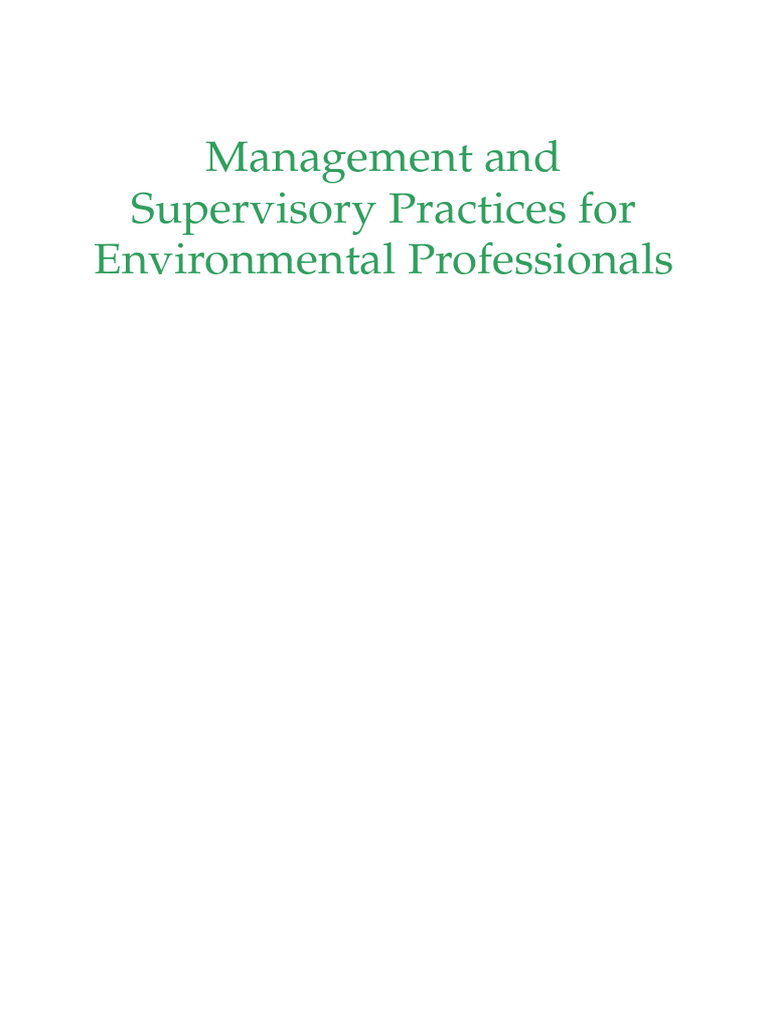 Management and Supervisory Practices for Environmental Professonals ... Management and Supervisory Practices for Environmental Professonals ...