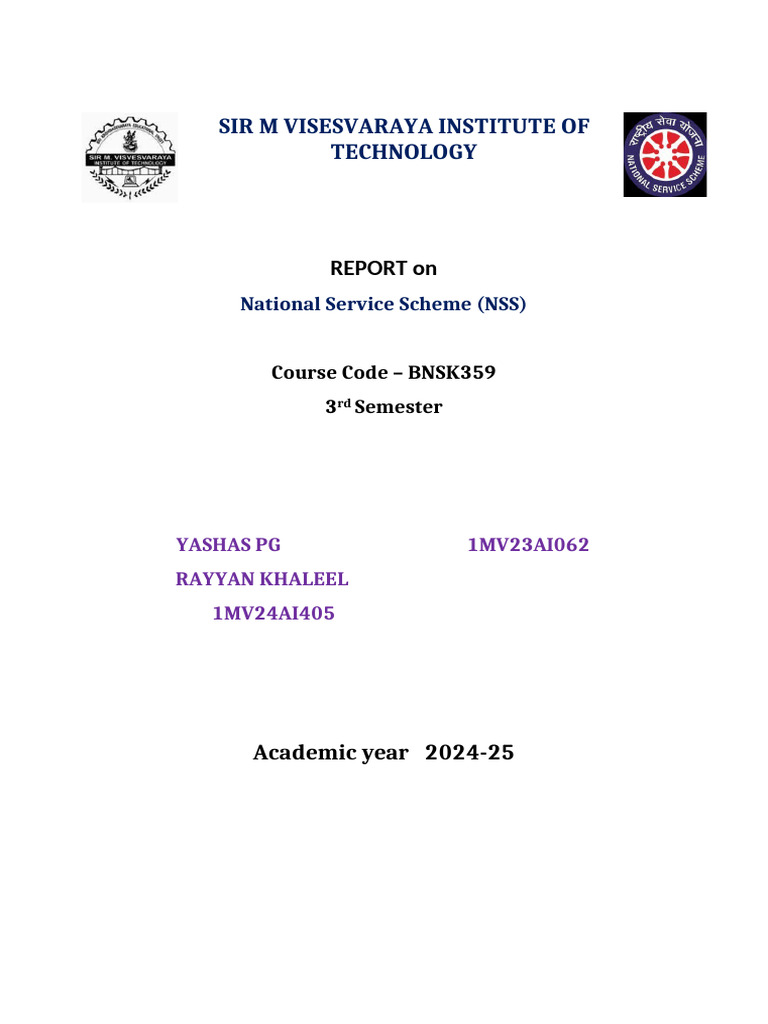 Cover Page NSS | PDF