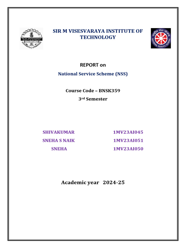 Cover Page NSS | PDF