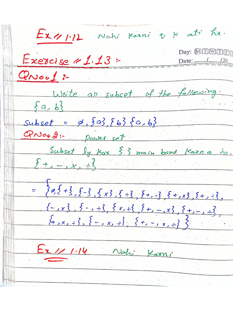 Exercise 1.12 and 1.13 (8th) | PDF