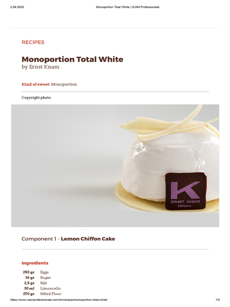Monoportion Total White - ICAM Professionale | PDF