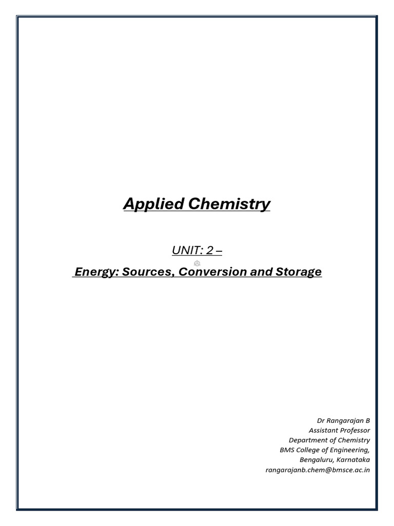 Applied Chemistry Unit-2 Full | PDF | Cracking (Chemistry) | Lithium Ion Battery