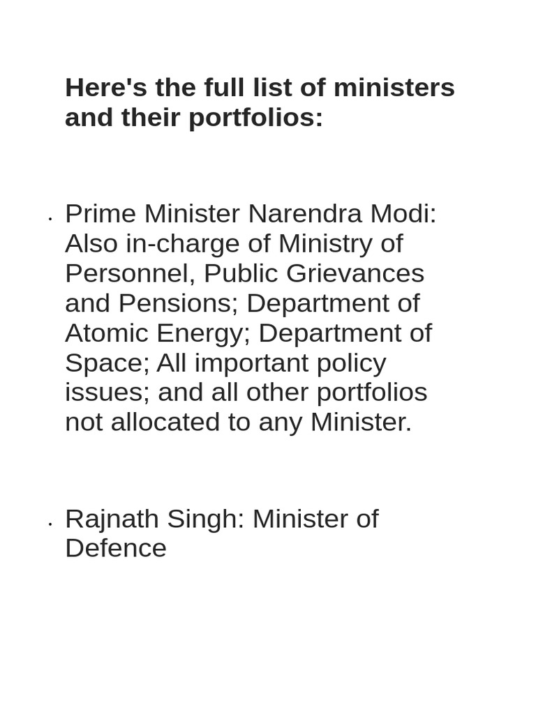 Here's The Full List of Ministers and Their Portfo - 240610 - 205944 ...