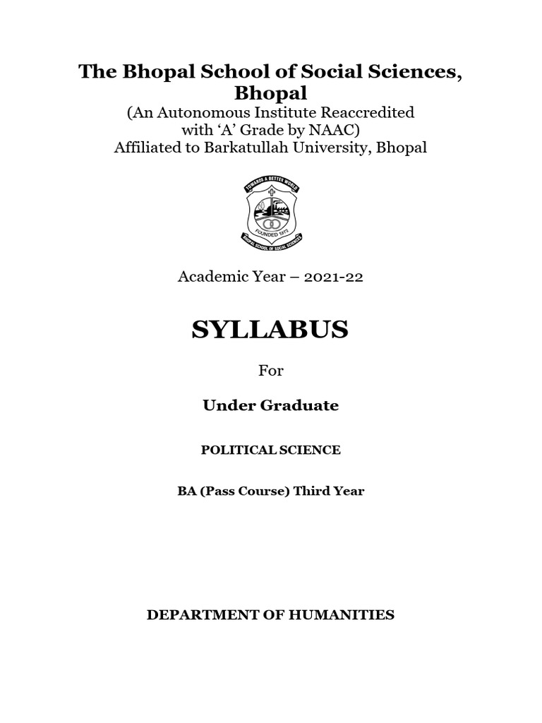 BA (Political Science) Third Year 2021-22 | PDF | Social Sciences ...