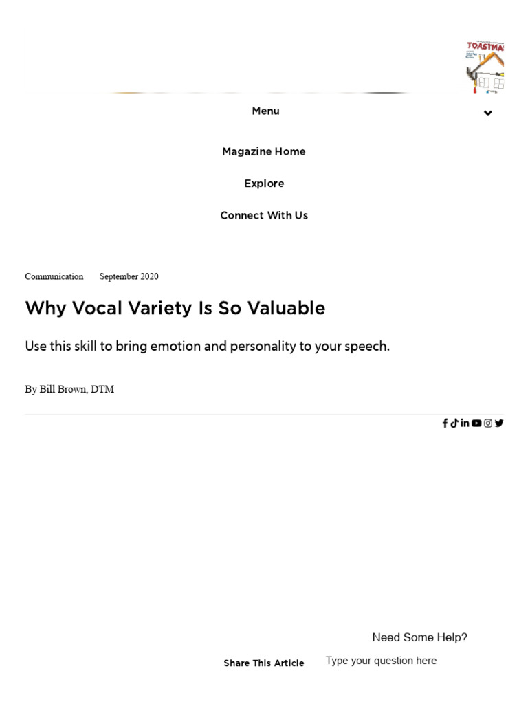 1.4 Why Vocal Variety Is So Valuable | PDF | Emotions | Speech
