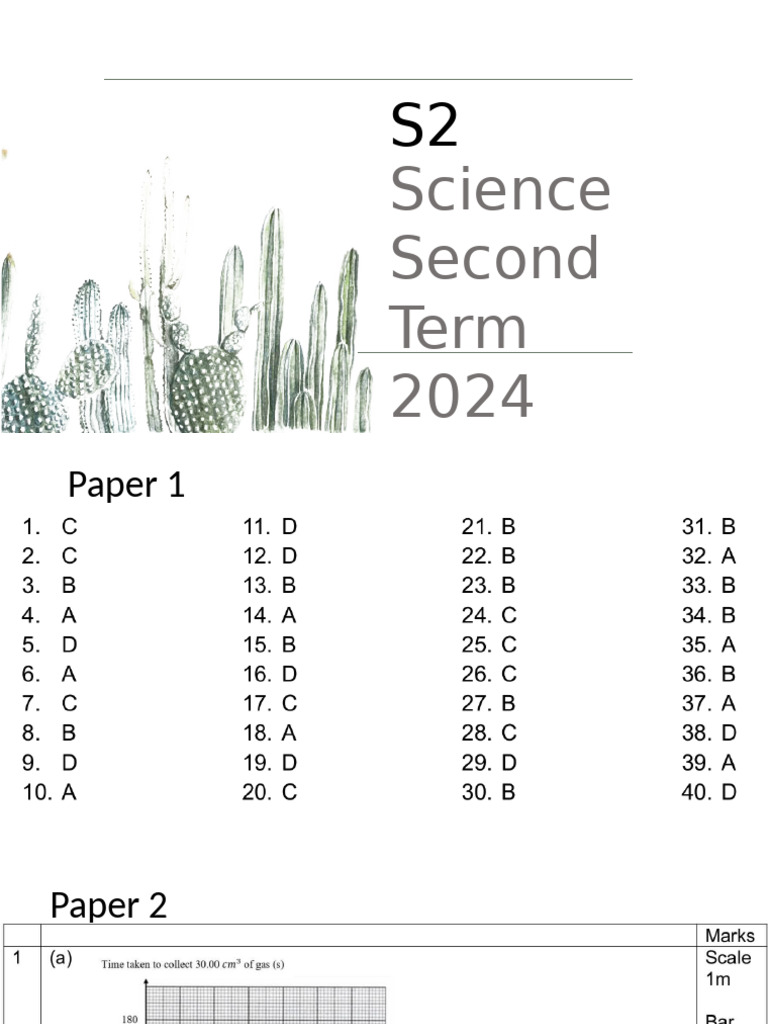 2024 Second Term Exam Answer S2 | PDF