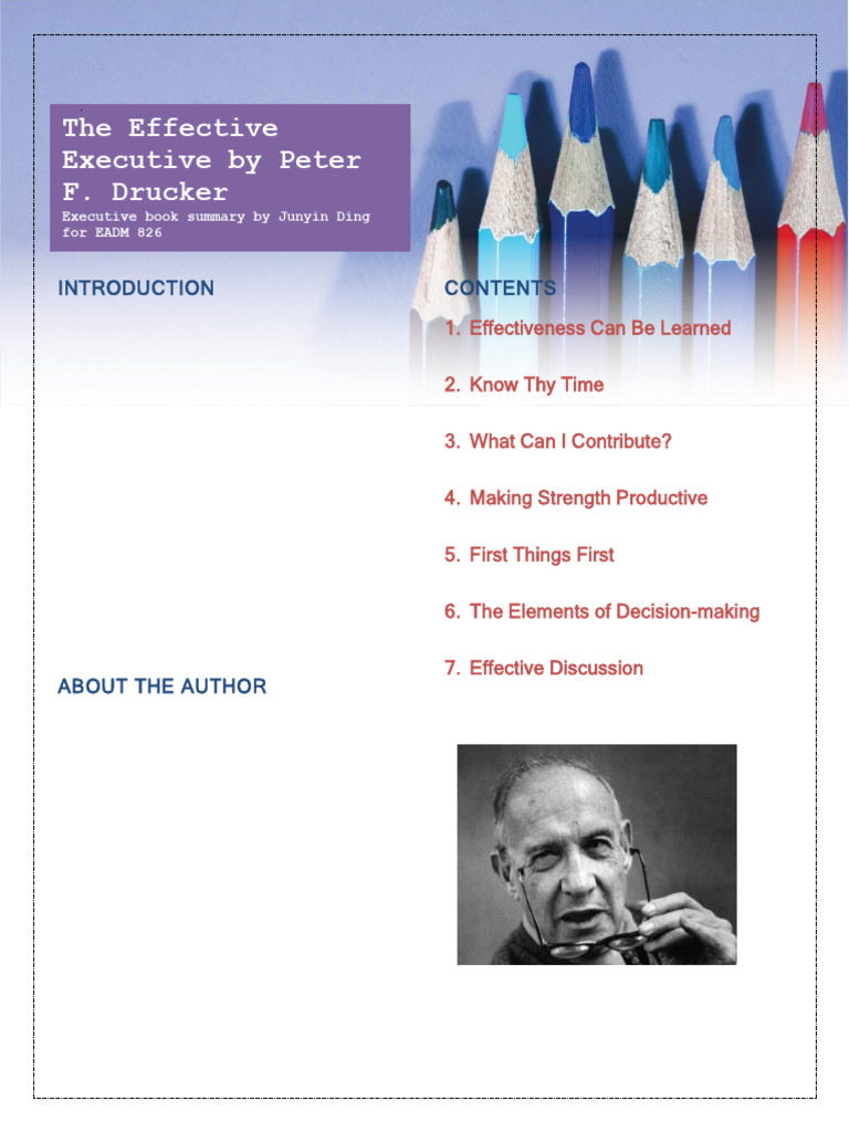 The Effective Executive The Definitive Guide To Getting The Right ...